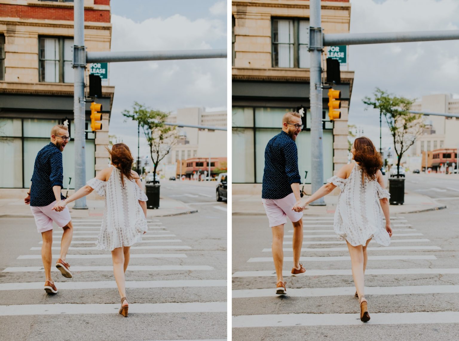 Downtown Detroit Engagement Photos by Hanna Walkowaik Photography