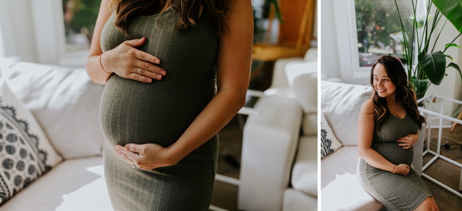 At Home Maternity Session in Chicago Photography by Hanna Walkowaik.